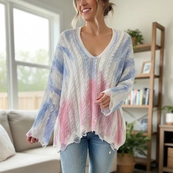 POL | Sweaters | Nwot Pol Ombre Distressed Oversized Sweater | Poshmark